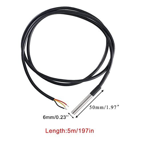 5pcs 5m DS18B20 Digital Thermistor Probe Temperature Sensor Waterproof ...