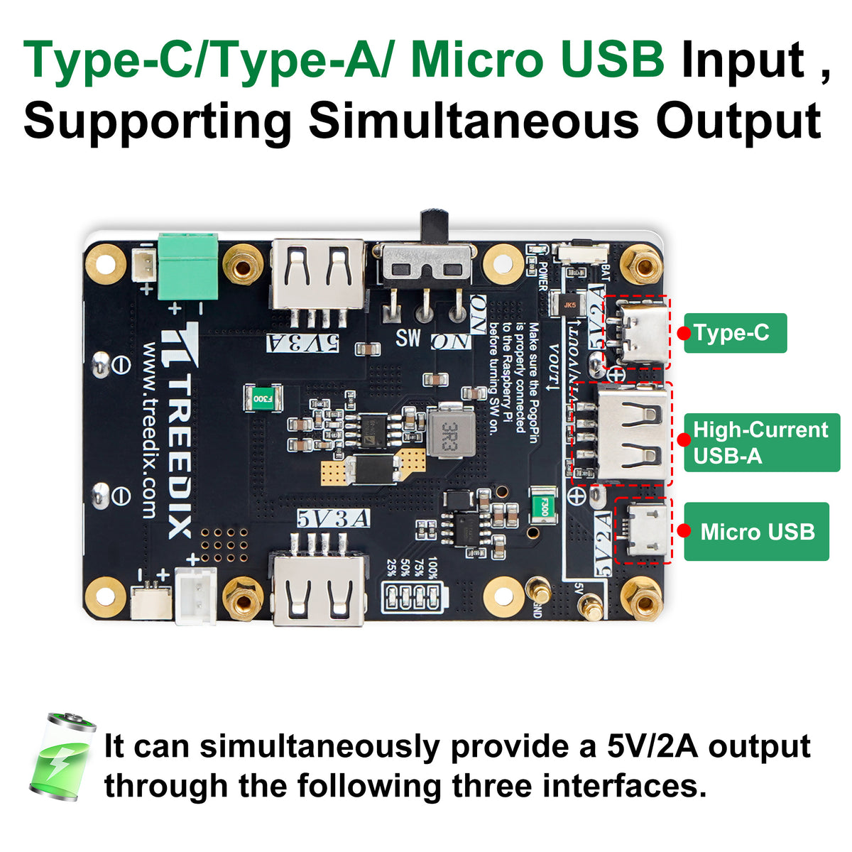 Treedix 5V Uninterruptible Power Supply for Raspberry Pi，Simultaneous ...