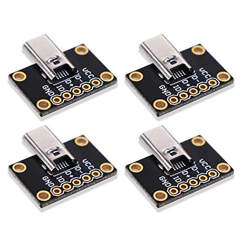 Treedix 4pcs USB MicroB Plug Breakout Board 5pin Male Connector Adapte ...
